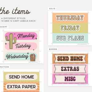 Classroom Rolling Trolley Cart Labels, Editable Teacher Drawer Filing ...