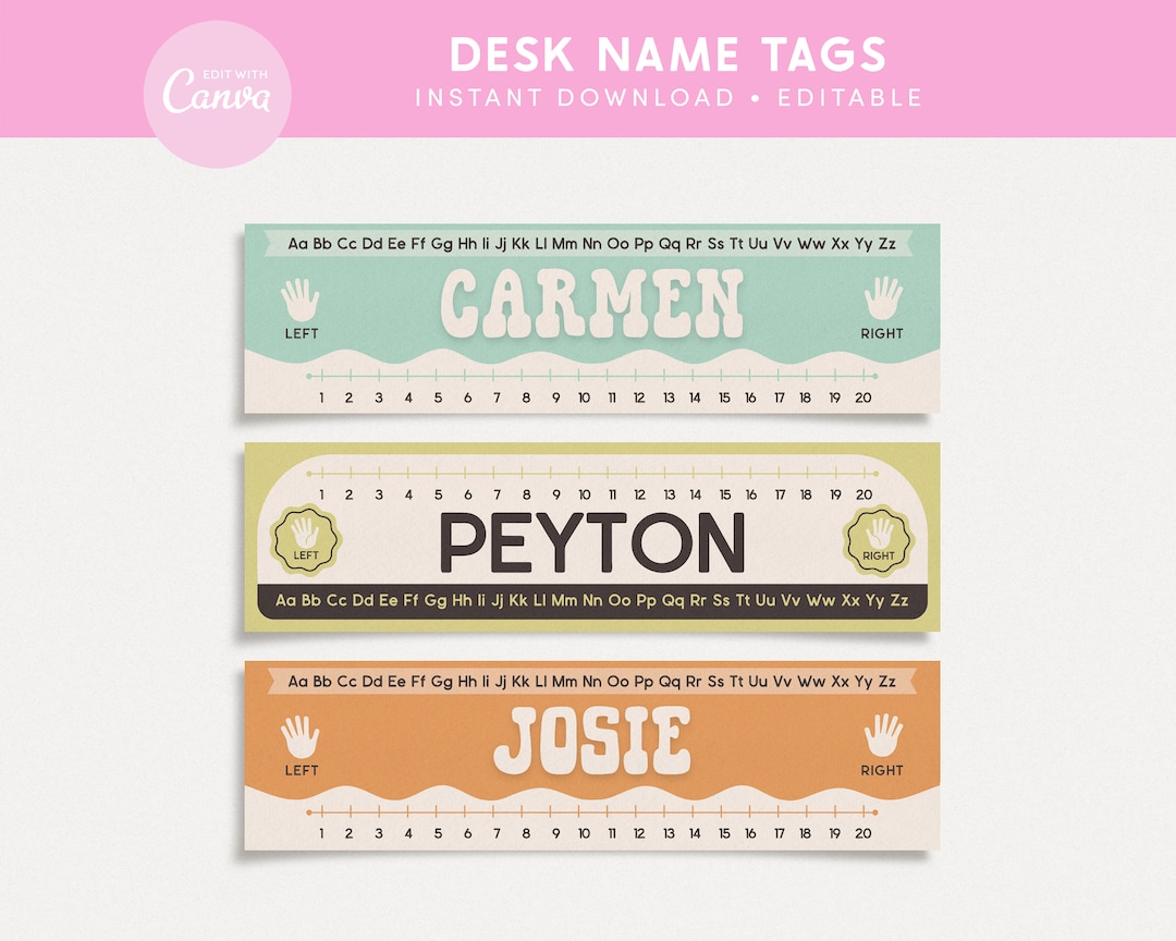 Student Desk Name Labels, Editable Classroom Printables, Student Name ...