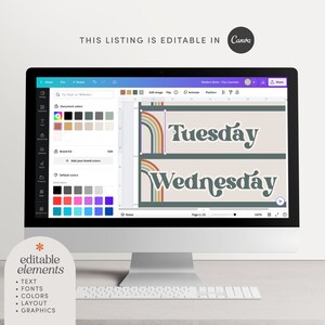 Classroom Flip Calendar Display, Modern Boho Classroom Decor, Editable ...