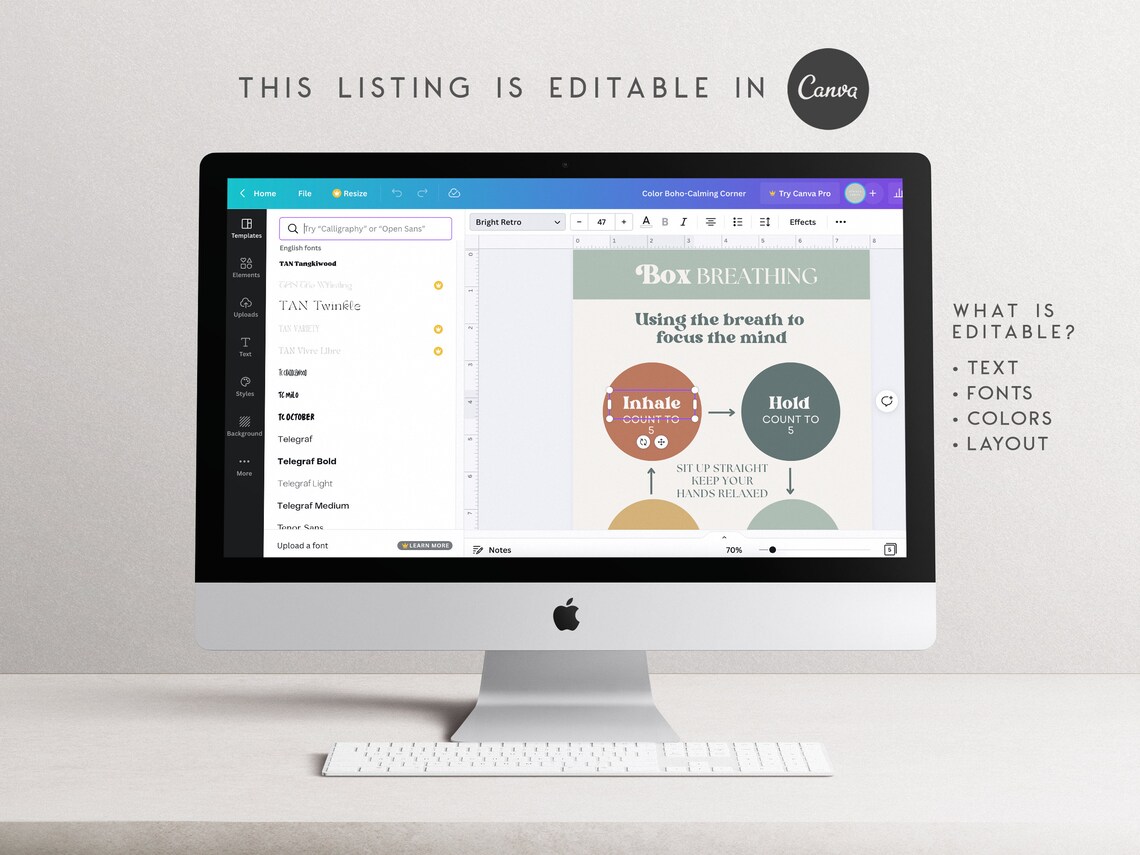 Calming Corner Editable Classroom Printables Calm Down - Etsy