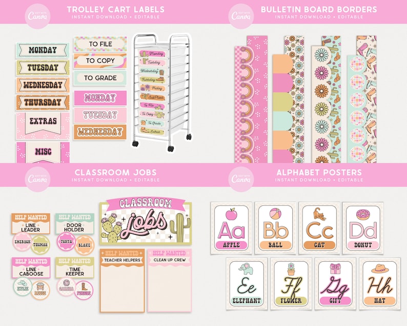 Editable Classroom Bright Desert Complete Collection Printable Bundle ...