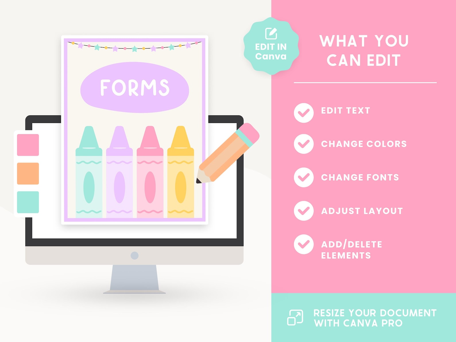 Classroom Binder Covers and Spines, Editable Pastel Rainbow Teacher ...