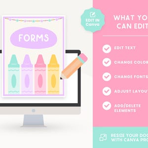 Classroom Binder Covers and Spines, Editable Pastel Rainbow Teacher ...