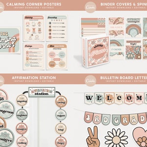 Editable Classroom Retro Pastel Complete Collection Printable Bundle ...
