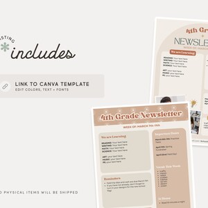 Classroom Newsletter Editable Templates, Back to School, Modern Boho ...