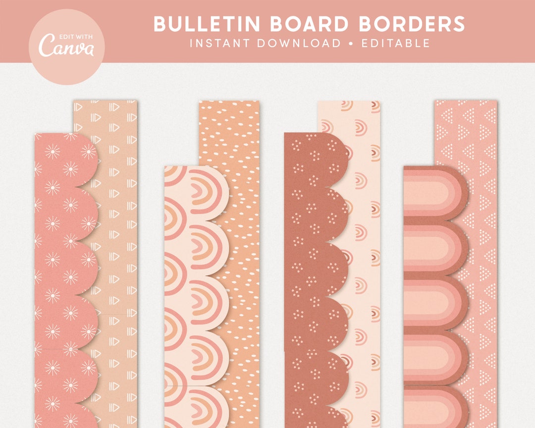 Classroom Bulletin Board Borders Editable Canva Templates - Etsy