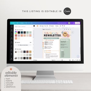 Classroom Newsletter Editable Templates Back to School Boho - Etsy