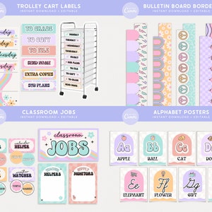 Editable Classroom Groovy Pastel Complete Collection Printable Bundle ...