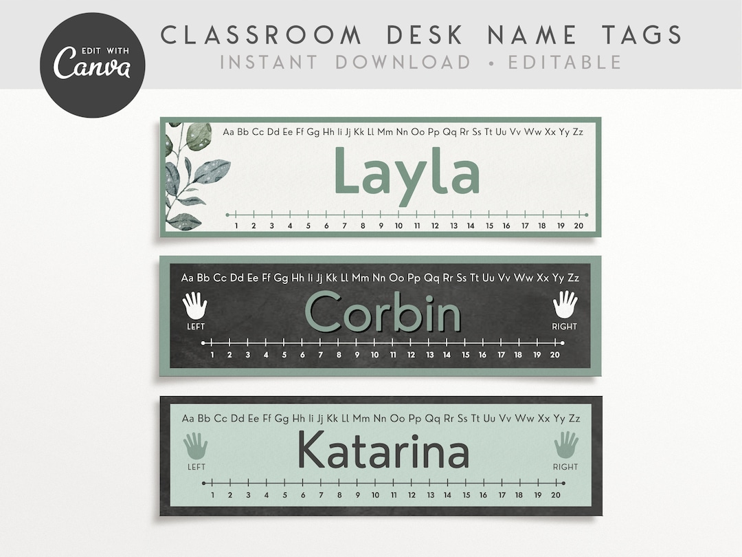 Student Desk Name Labels, Editable Classroom Printables, Student Name ...
