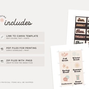 Classroom Calendar Display and Weather Station, Printable Pastel Groovy ...