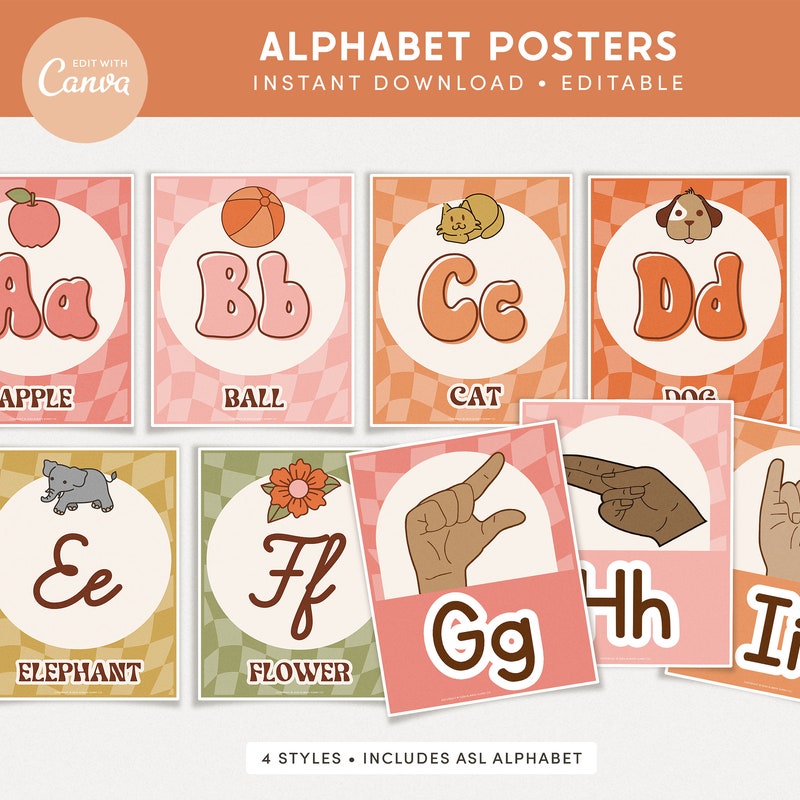 Retro Alphabet - Etsy