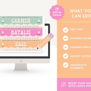 Student Desk Name Labels, Editable Classroom Printables, Student Name ...