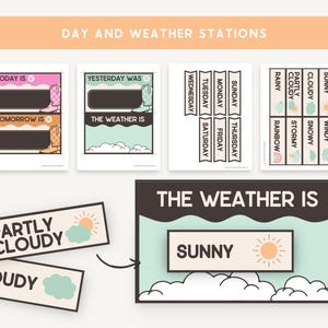 Classroom Calendar Display and Weather Station, Printable Bright Desert ...
