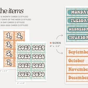 Classroom Flip Calendar Display, Groovy Retro Classroom Decor, Editable ...