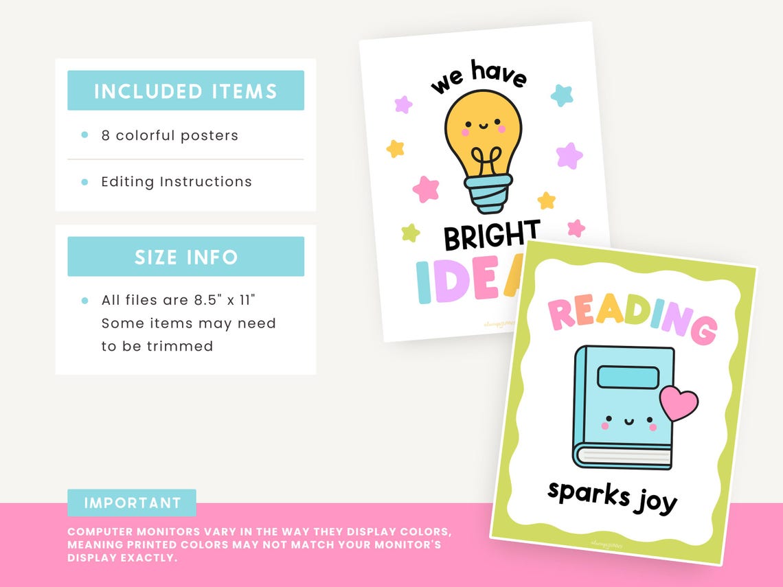 Growth Mindset Editable Classroom Printable Posters, Bright Kinder ...