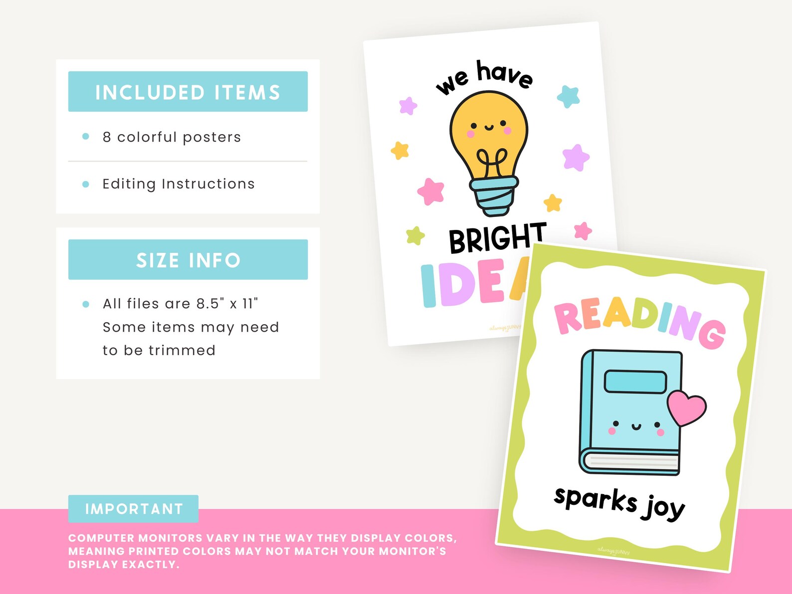 Growth Mindset Editable Classroom Printable Posters, Bright Kinder ...