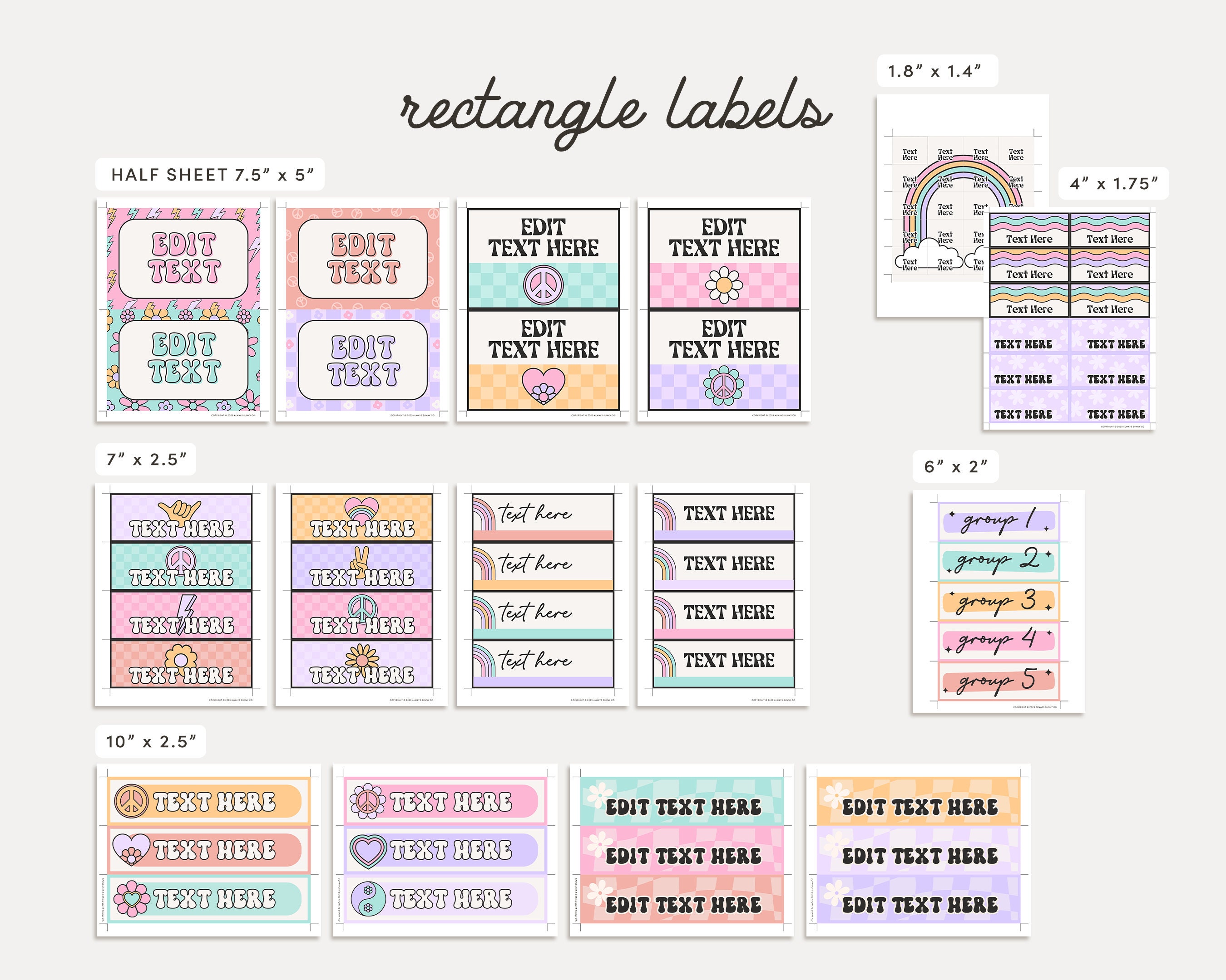 Classroom Labels Editable Templates, Pastel Groovy Classroom ...
