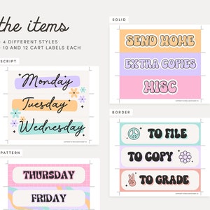 Classroom Rolling Trolley Cart Labels, Editable Teacher Drawer Filing ...