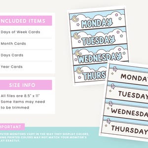 Classroom Flip Calendar Display, Cute Pastel Classroom Decor, Editable ...