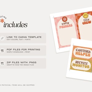 Classroom Job Display, Editable Canva Templates, Retro Sunshine ...