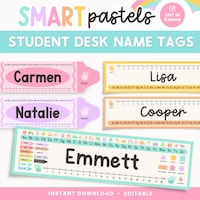 Printable Classroom Labels, Boho Neutral Student Name Plates, Desk Name ...