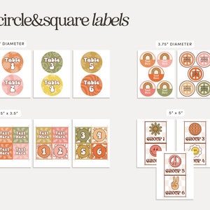 Classroom Labels Editable Templates, Retro Sunshine Classroom ...