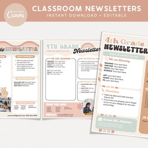 Classroom Newsletter Editable Templates, Back to School, Boho Classroom ...