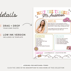 Meet the Teacher Classroom Printable Template, Teacher Introduction ...