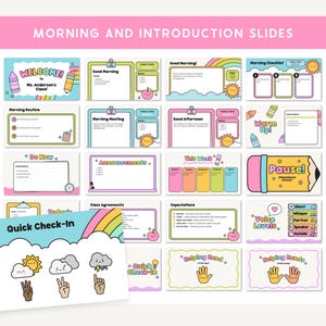 Kinder Brights Classroom Slides | Editable Daily Templates for Canva ...