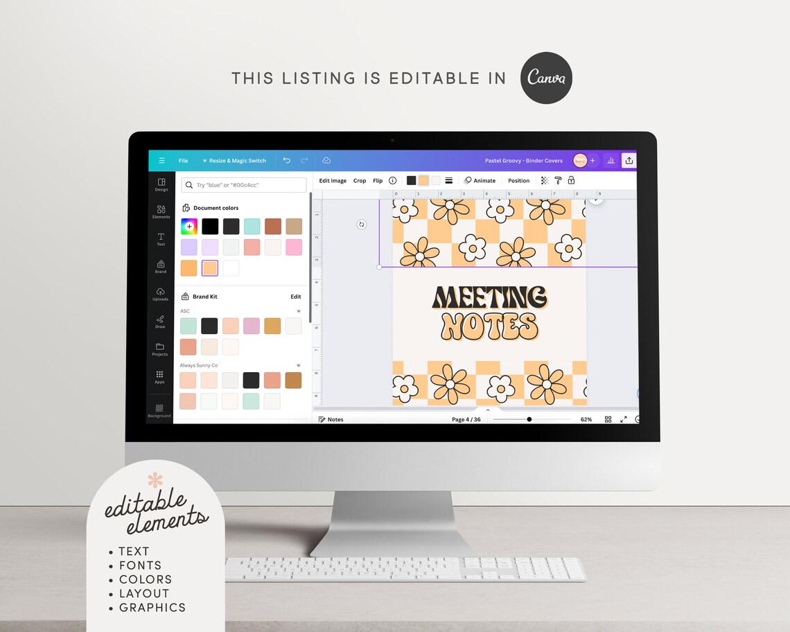 Classroom Binder Covers and Spines, Editable Groovy Retro Teacher ...