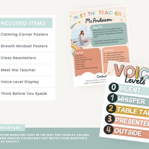 Editable Classroom Management Bundle, Cute Boho Canva Editable Files ...