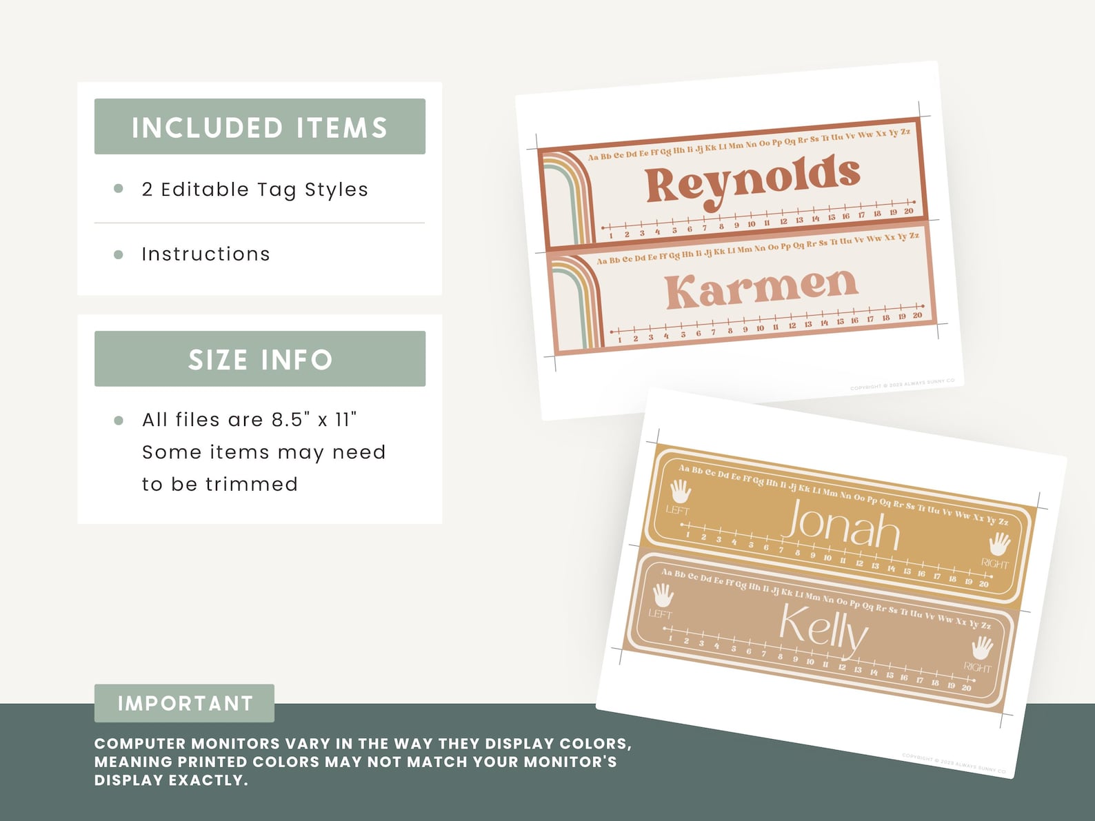 Student Desk Name Labels, Editable Classroom Printables, Student Name ...
