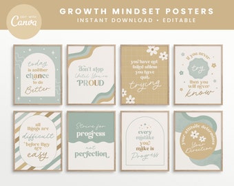 Growth Mindset Classroom Editable Posters, Classroom Printable Posters ...