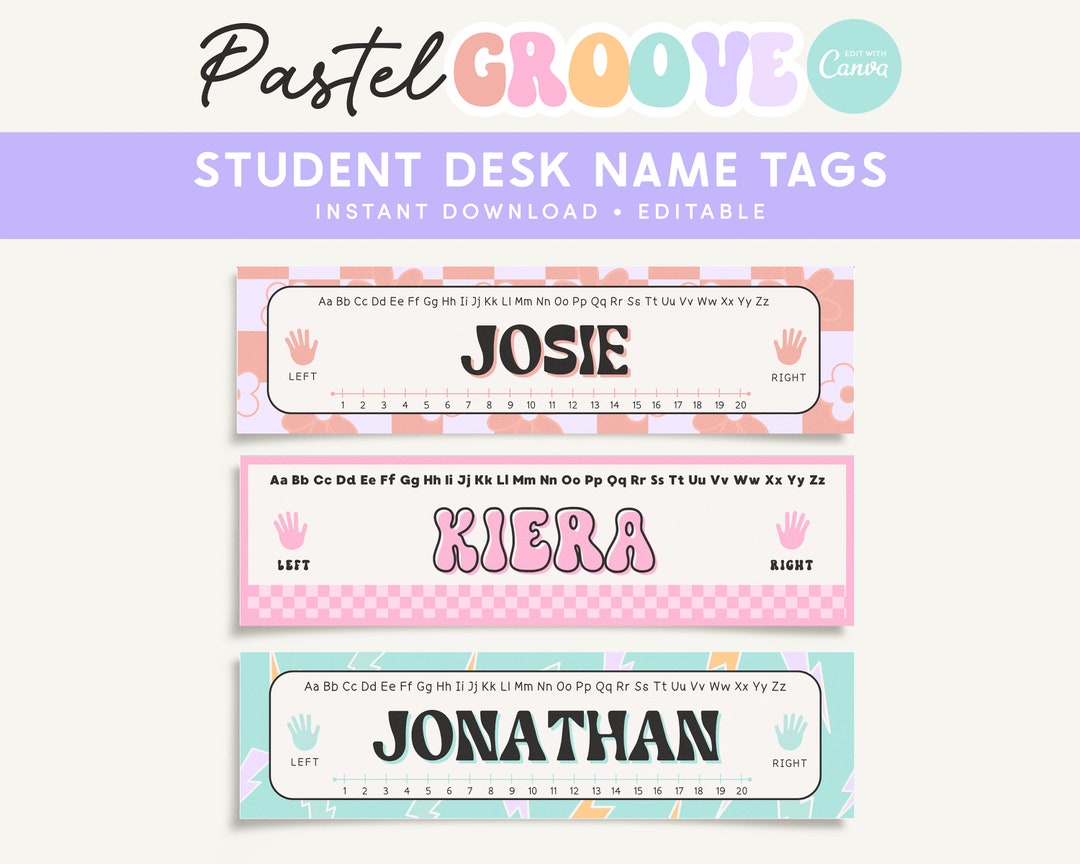 Student Desk Name Labels, Editable Classroom Printables, Student Name ...