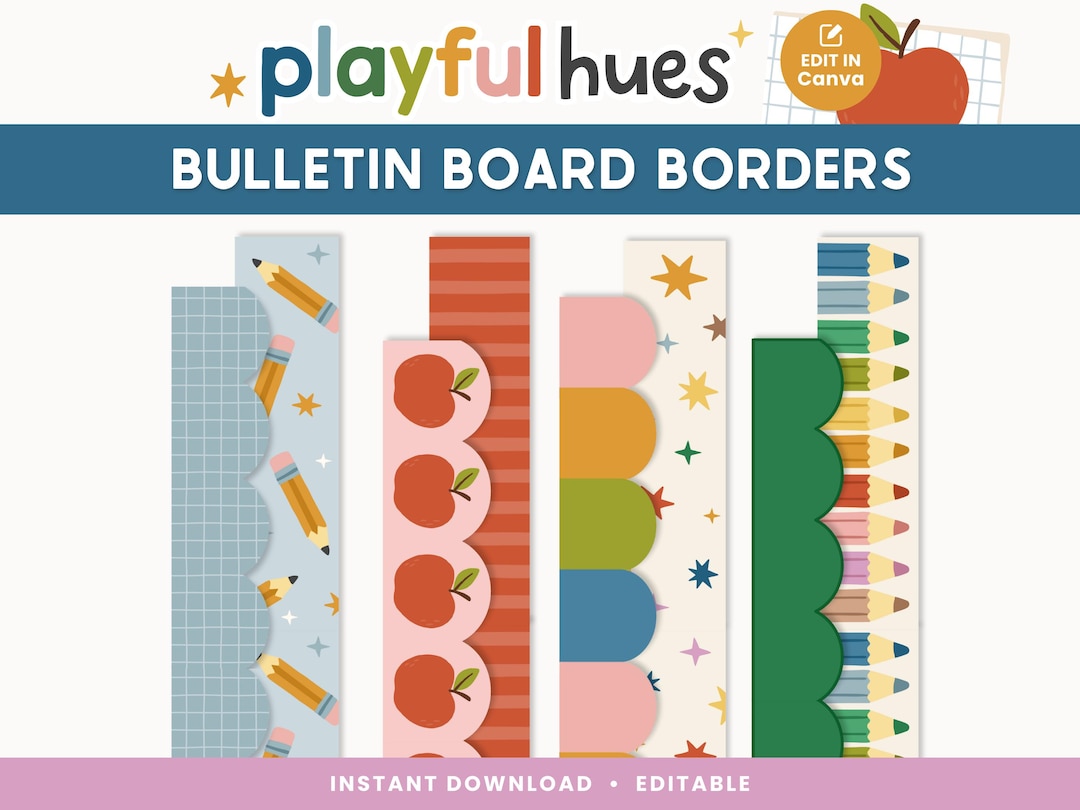 Editable Classroom Bulletin Board Borders | Playful Classroom Decor ...