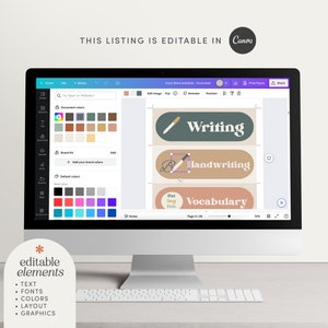 Classroom Schedule, Editable Modern Boho Canva Template, Classroom ...