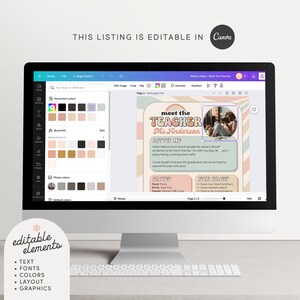 Meet the Teacher Classroom Printable Template, Teacher Introduction ...