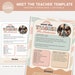Meet the Teacher Classroom Printable Template, Teacher Introduction ...