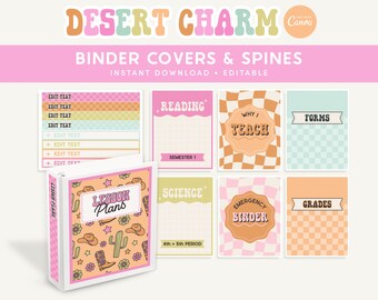 Editable Binder Covers and Spines bright Rainbow Accents Classroom ...