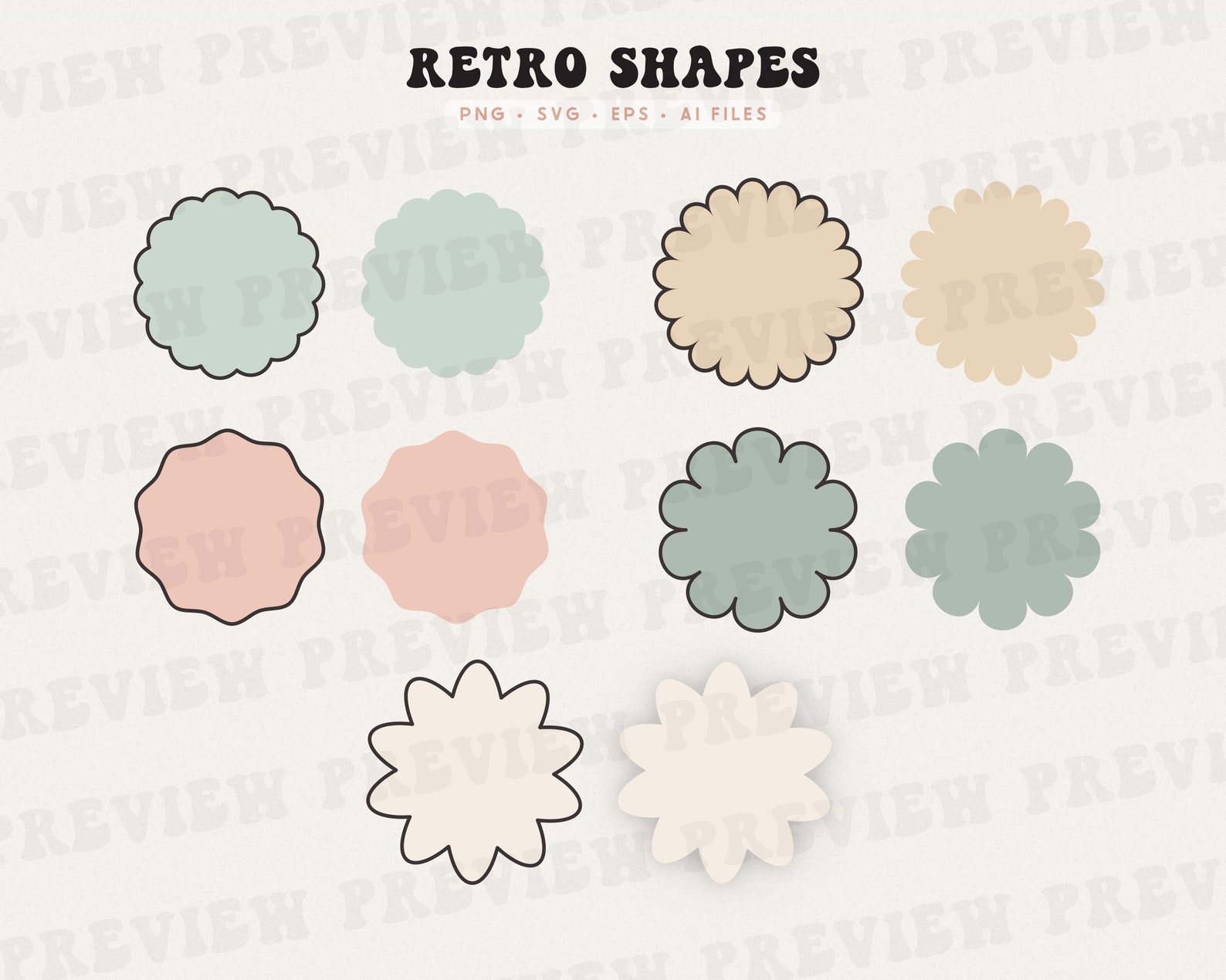 Groovy Retro Clip Art SVGS, Pngs, EPS, AI Files, Mellow Vibes Flower ...