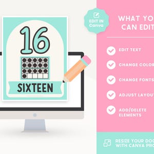 Number Ten Frames Classroom Editable Posters, Bright Pastels Counting ...