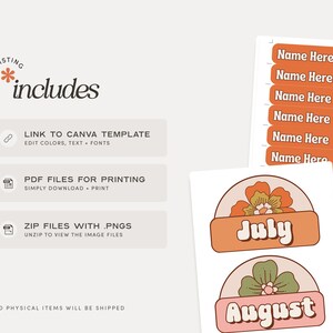 Classroom Birthday Printable Display, Editable in Canva, Groovy Retro ...