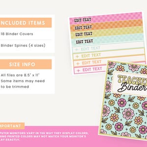 Classroom Binder Covers and Spines, Editable Bright Desert Teacher ...