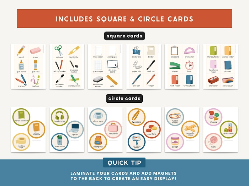 Editable Classroom Supply Cards | Supplies You Will Need Display ...