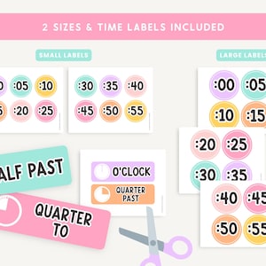 Classroom Clock Display Labels Printable Display, Editable in Canva ...