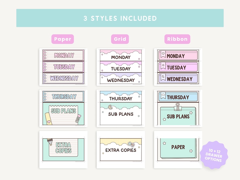 Classroom Rolling Trolley Cart Labels, Editable Teacher Drawer Filing ...