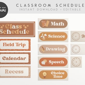 Classroom Schedule Editable Classroom Printables School | Etsy