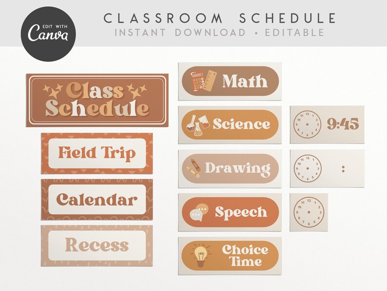 Classroom Schedule Editable Classroom Printables School | Etsy