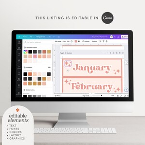 Classroom Flip Calendar Display, Rosy Boho Classroom Decor, Editable ...