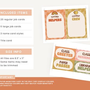 Classroom Job Display, Editable Canva Templates, Retro Sunshine ...